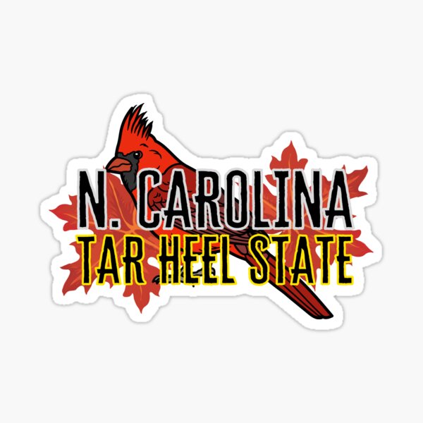 "North Carolina | Tar Heel State | Red Cardinal Maple Leaf" Sticker for ...