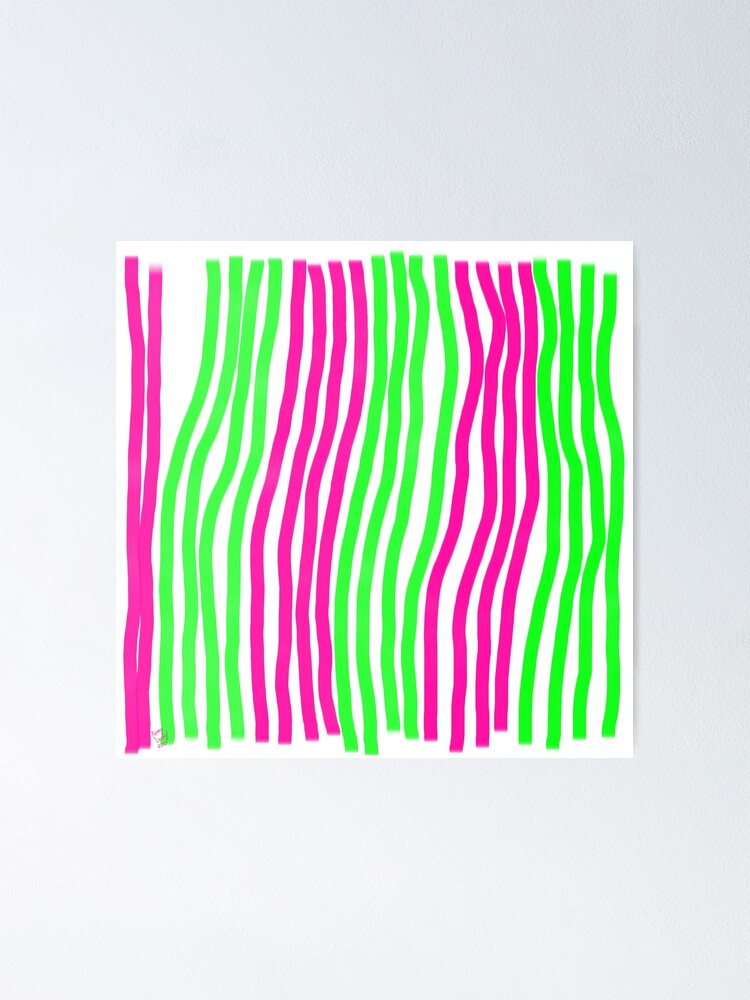 "Neon green X Hot pink lines" Poster for Sale by PlumeriaFrangi | Redbubble