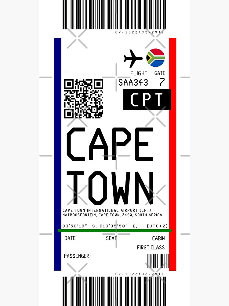 "Cape Town International Airport (CPT) Boarding Pass rickrolled" Art ...