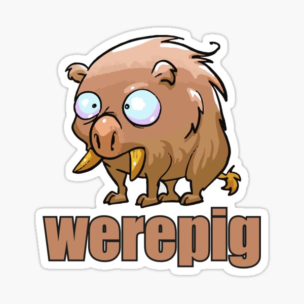 "werepig Sticker" Sticker for Sale by Maddesigne | Redbubble