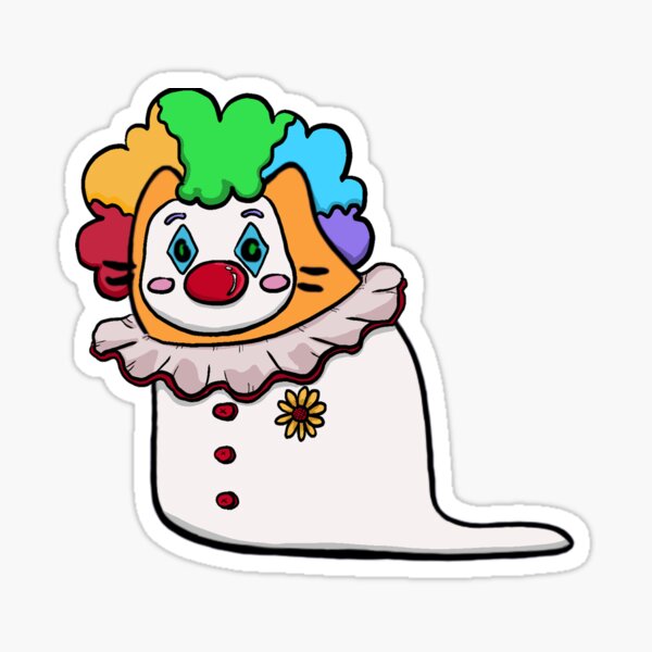 "Orange cat clown" Sticker for Sale by castaneda | Redbubble