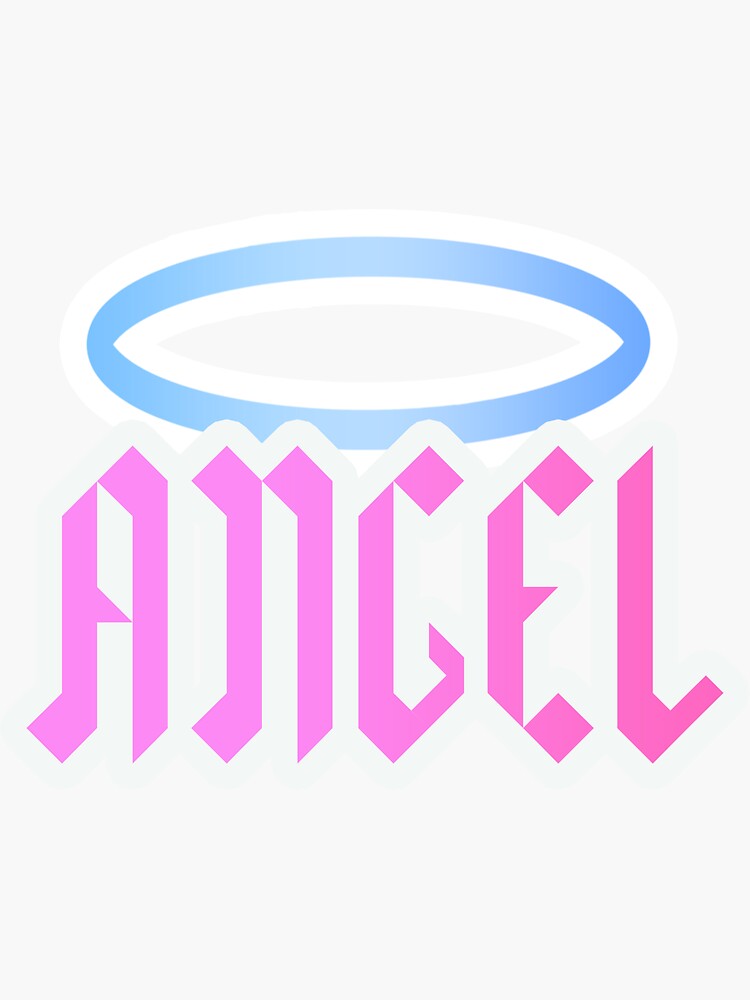 "Angel Text Sticker" Sticker for Sale by MandyMedia | Redbubble