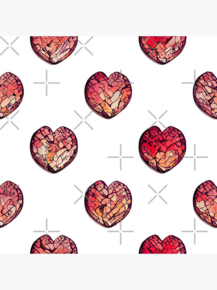 "Realistic hearts jewels seamless pattern" Sticker for Sale by ...