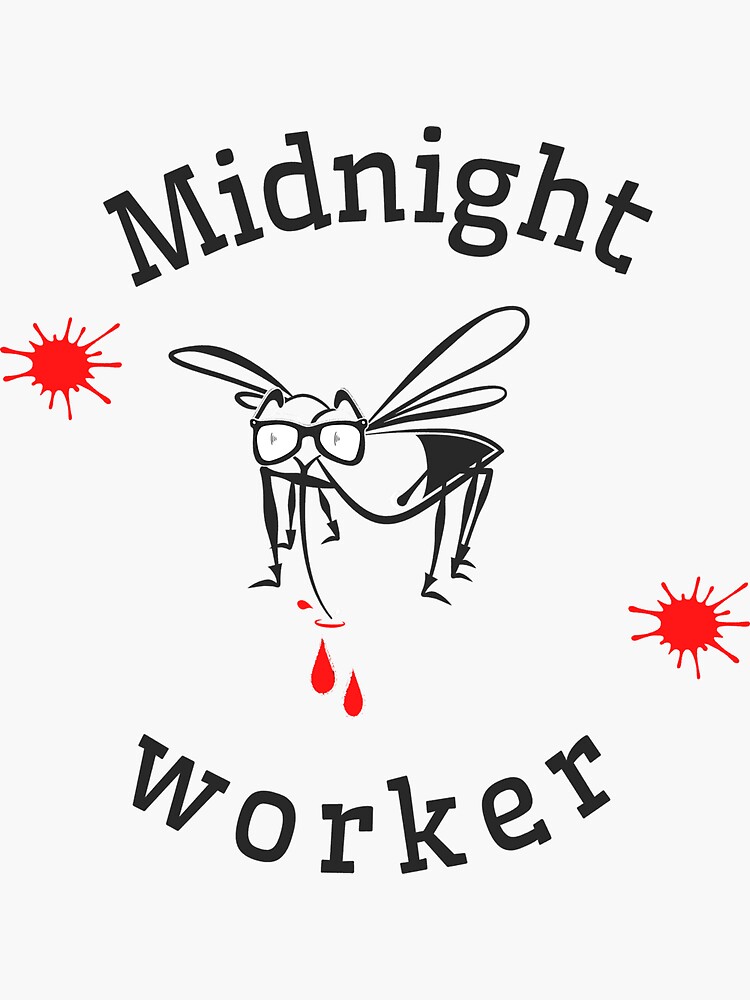 "Midnight worker." Sticker for Sale by sarantis | Redbubble