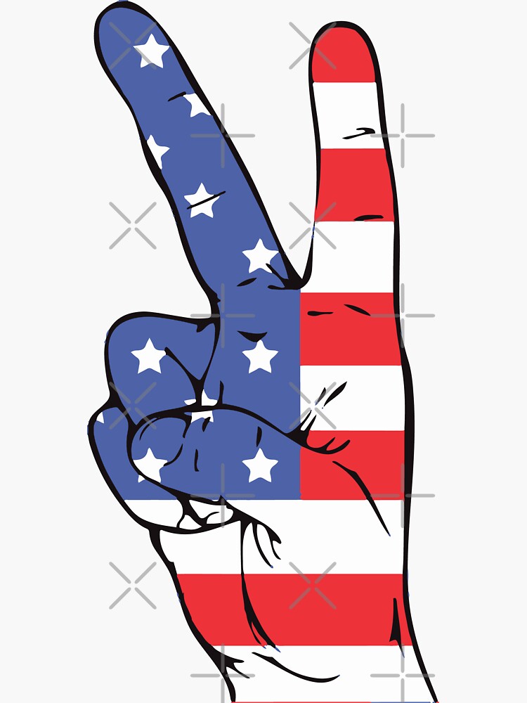 "American Flag Peace Hand Sign Bumper" Sticker for Sale by tribaltattoo ...