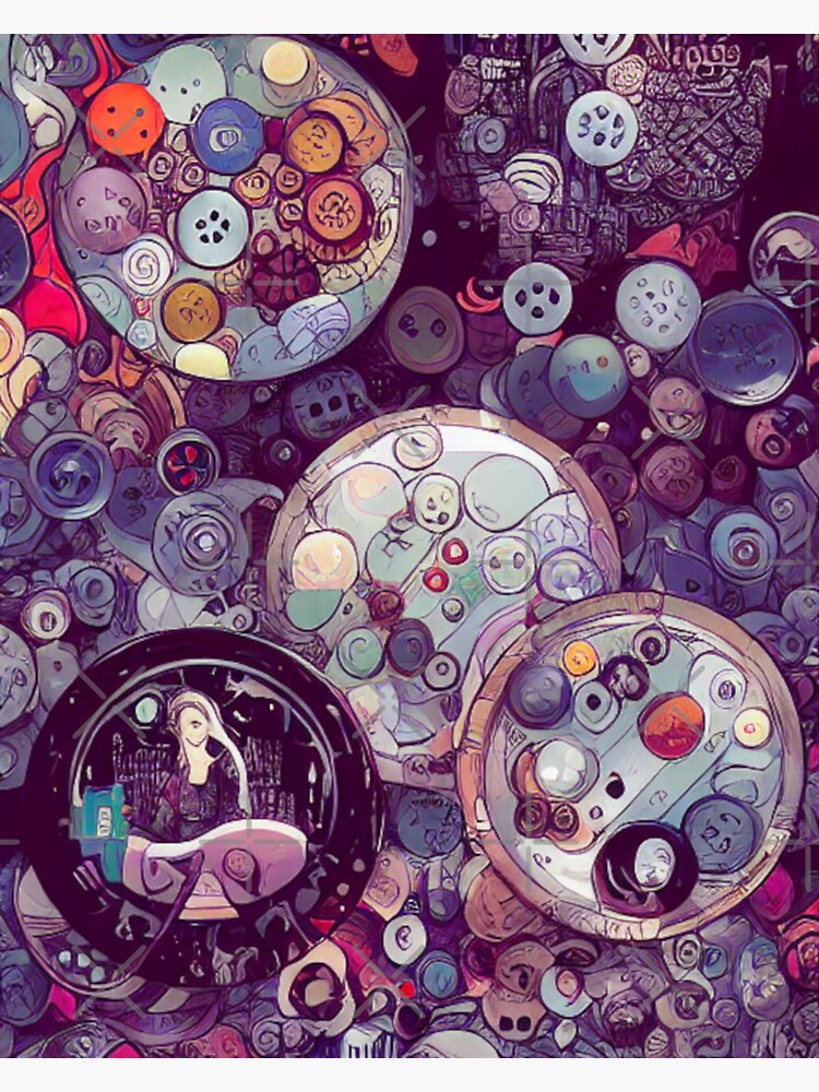 "Buttons | Background | Aesthetic | Cute | Back to School" Sticker for ...