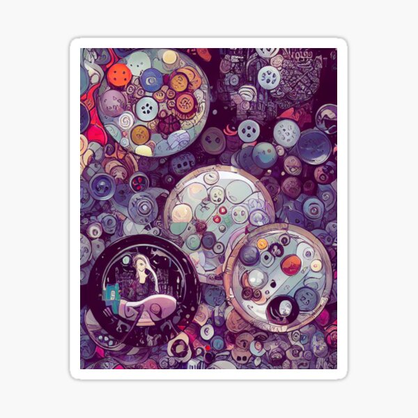 "Buttons | Background | Aesthetic | Cute | Back to School" Sticker for ...