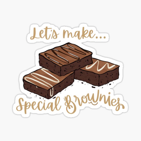 "Let's Make Brownies" Sticker for Sale by Vixdgt | Redbubble