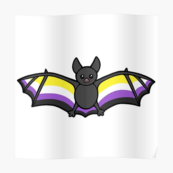 "Non binary pride bat" Poster for Sale by lunyssa | Redbubble