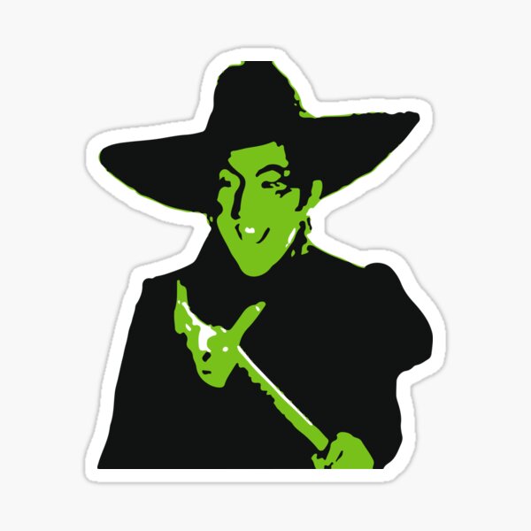 "Wicked Witch- green" Sticker for Sale by NickiPost | Redbubble