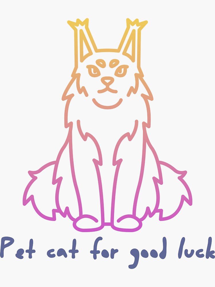 "Pet Cat For Good Luck" Sticker for Sale by PawsAndFriends | Redbubble