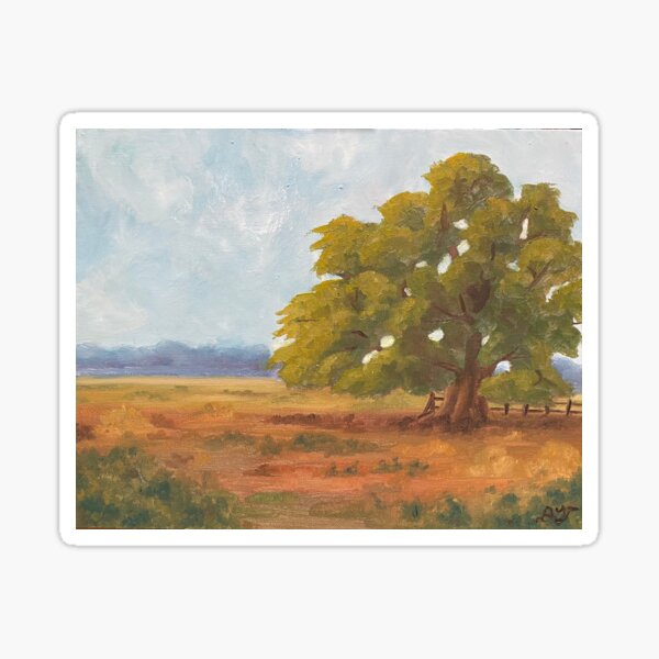 "Lone Tree Painting" Sticker for Sale by DGT-designs | Redbubble