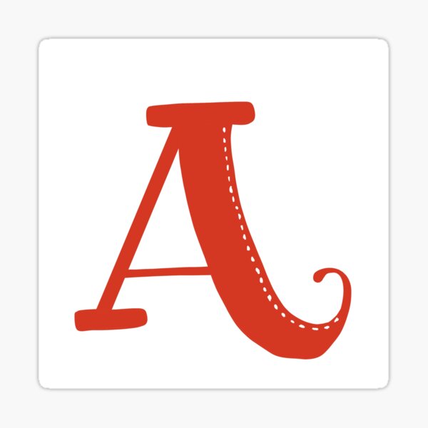"Letter A Red initial monogram alphabet A capital" Sticker for Sale by ...