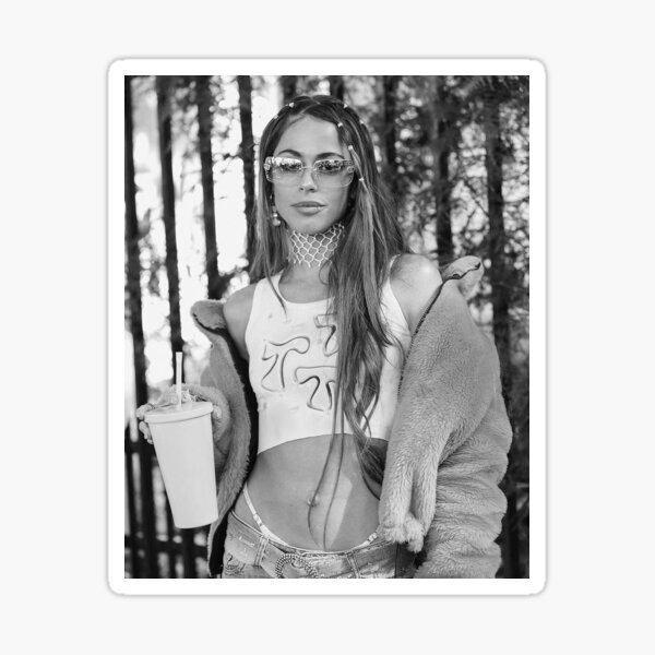 "Tini black and white photo" Sticker by TiniBelgicaFCO | Redbubble