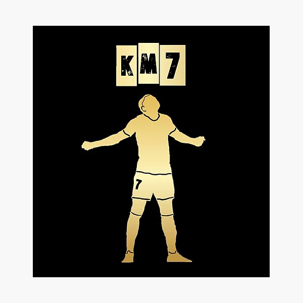 "KM7 - Kylian Mbappe Black And Gold Luxury" Photographic Print for Sale ...