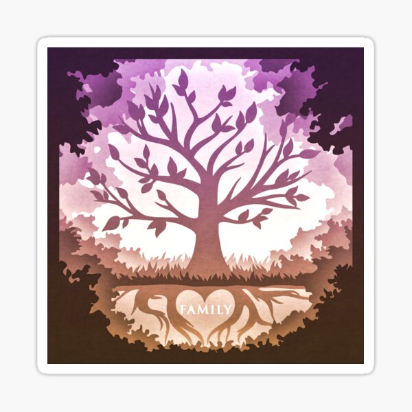 "Purple Family Tree Light Shadow Box" Sticker for Sale by linda192 ...