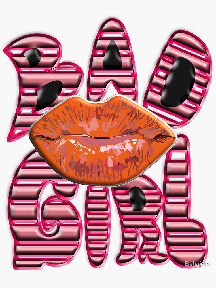 "Bad girl with kissing lips and boxing gloves" Sticker for Sale by ...