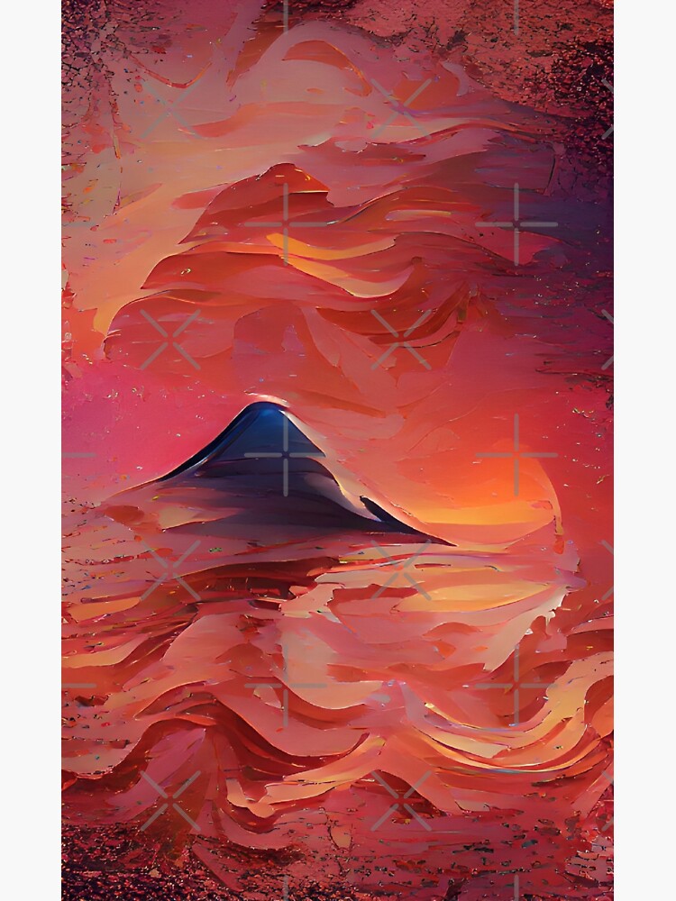 "aesthetic volcano digital painting" Sticker for Sale by ...