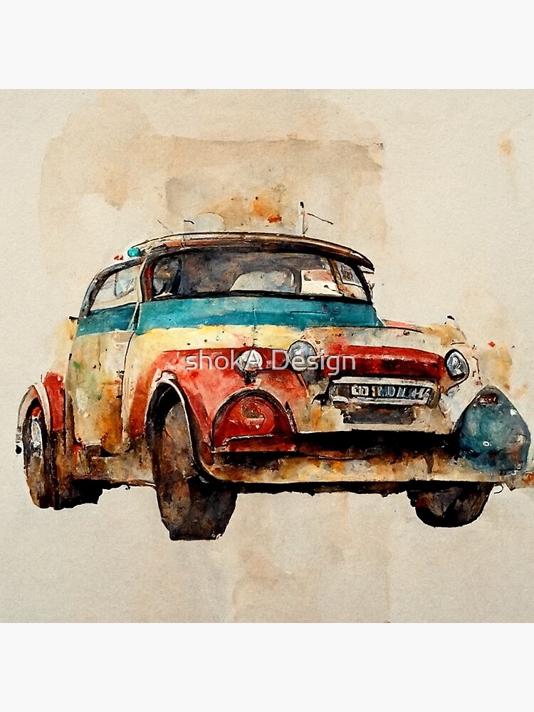 "vintage vehicles watercolor" Poster for Sale by Ashokanim111 | Redbubble