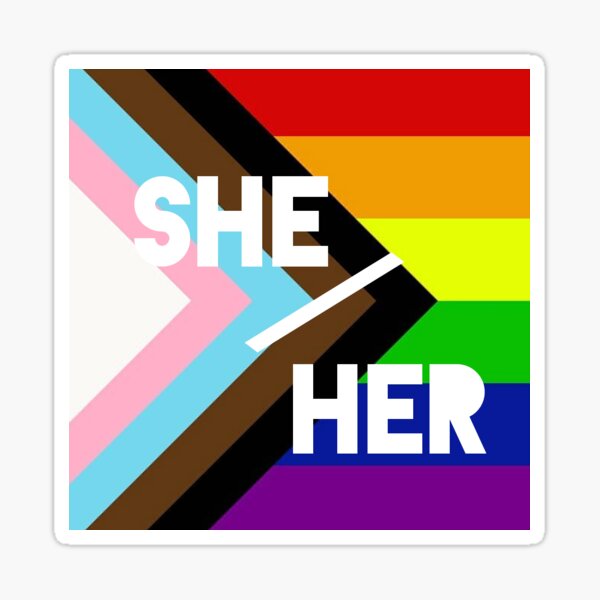 "She/her inclusive flag" Sticker for Sale by MoonDrawsx | Redbubble