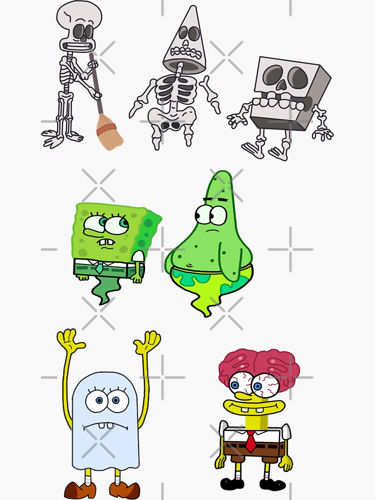 "Spongebob Spooky Pack " Sticker for Sale by GoofyGoober01 | Redbubble