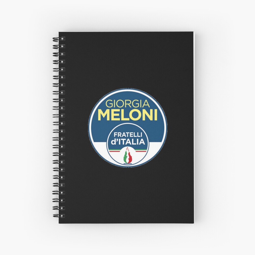 "Giorgia Meloni Fratelli DItalia Logo Italia Meloni" Spiral Notebook ...