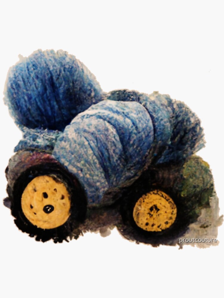 "Blue wool tractor" Sticker for Sale by proutcouture | Redbubble