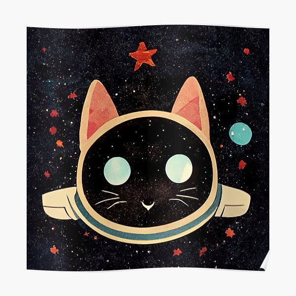 "astro cat" Poster for Sale by Chillapy | Redbubble