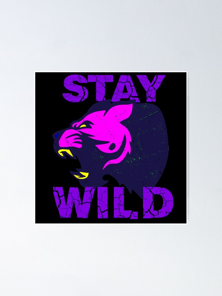 "Stay Wild Club Ben Azelart Merch - angry wolf - energetic pink color ...