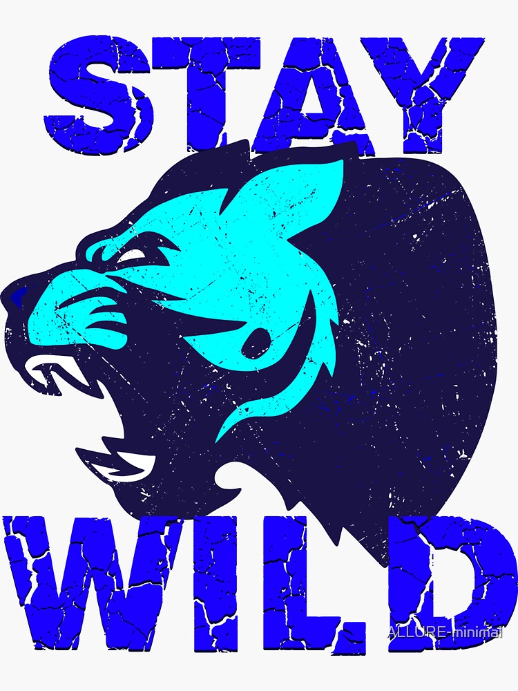 "Stay Wild Club Ben Azelart Merch - angry wolf - energetic blue color ...
