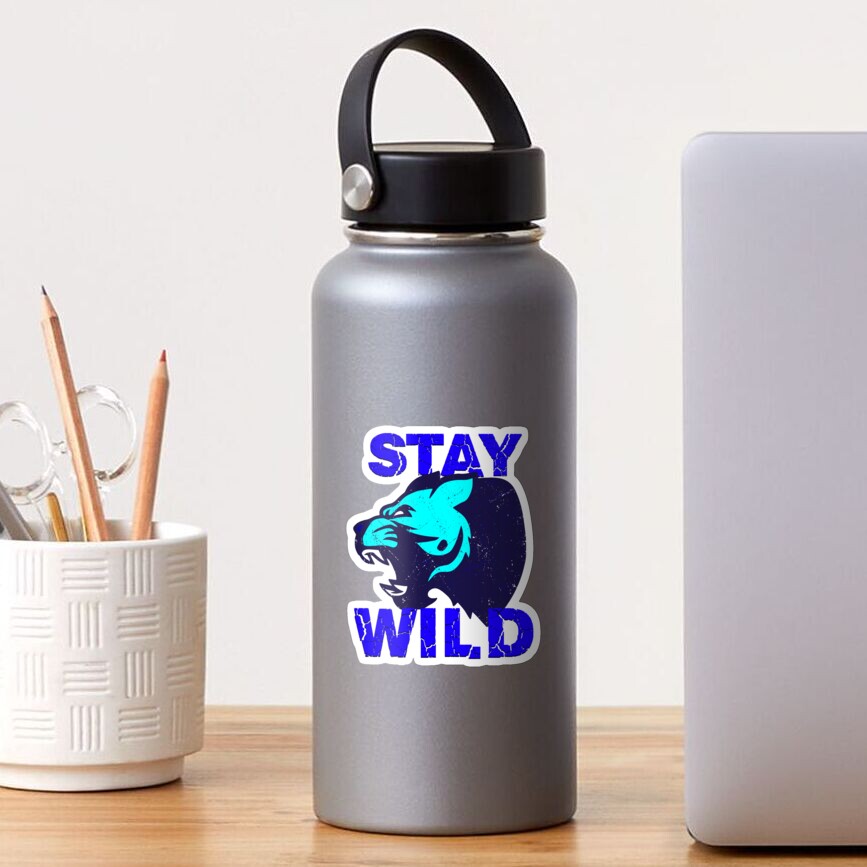 "Stay Wild Club Ben Azelart Merch - angry wolf - energetic blue color ...