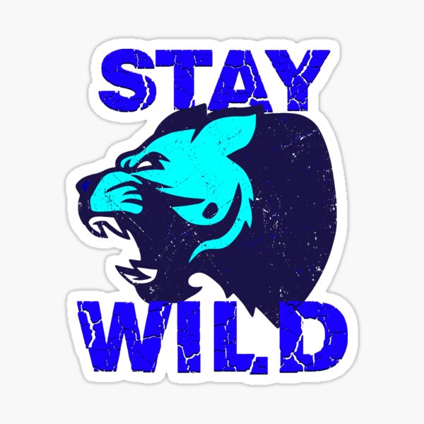 "Stay Wild Club Ben Azelart Merch - angry wolf - energetic blue color ...