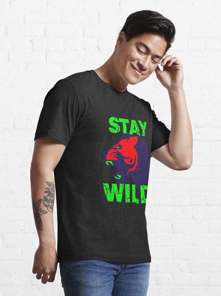 "Stay Wild Club Ben Azelart Merch - angry wolf - energetic red color" T ...