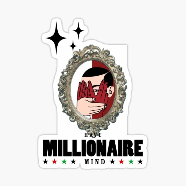 "Millionaire Mind Collage Design" Sticker for Sale by youssefahm27 ...