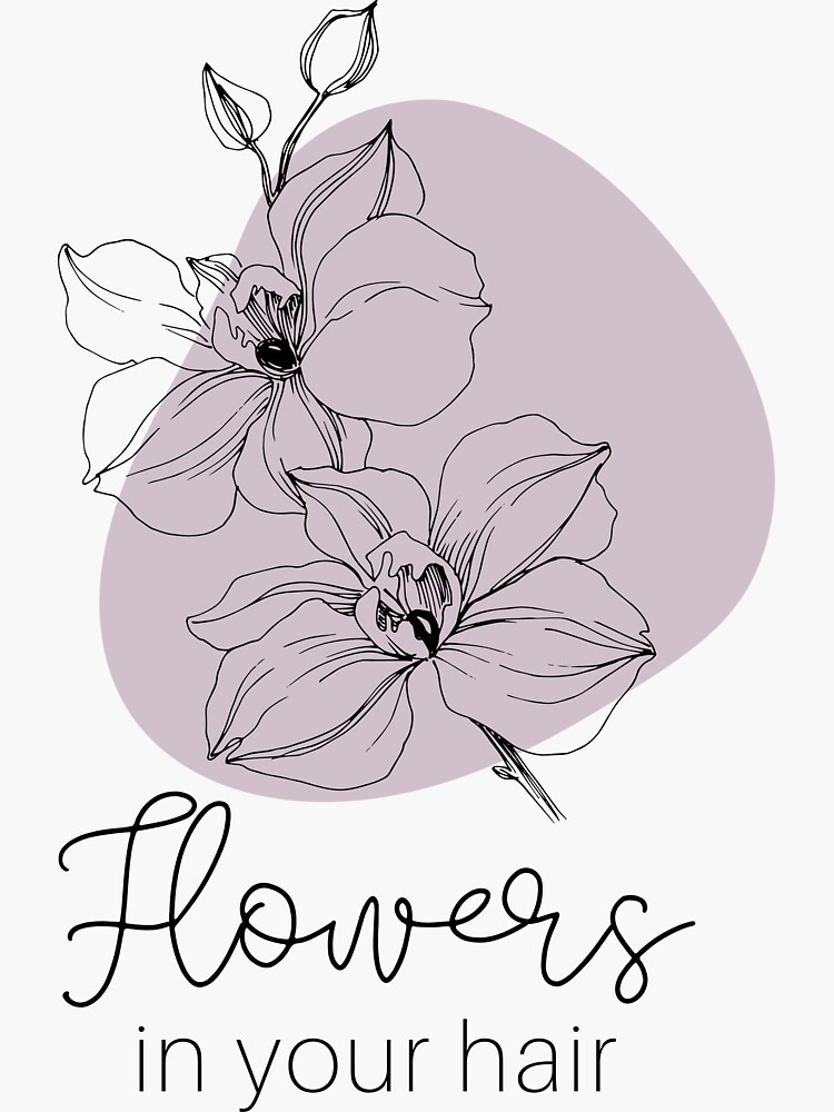 "Flowers in your Hair" Sticker for Sale by graycekingg | Redbubble