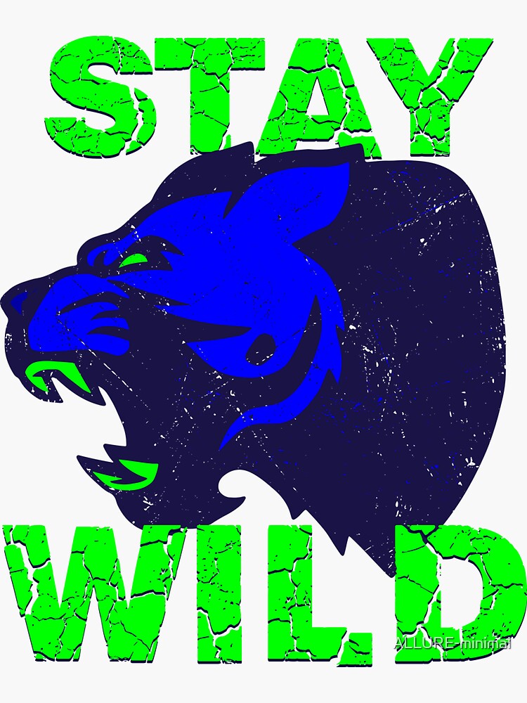 "Stay Wild Club Ben Azelart Merch - angry wolf - energetic navy blue ...
