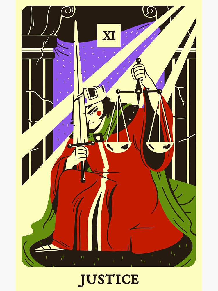 "Justice tarot card" Sticker for Sale by melgui | Redbubble