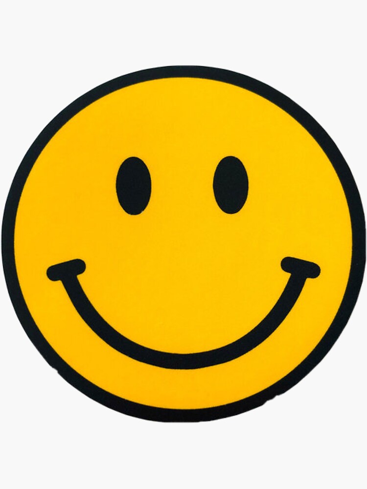 "yellow smiley face" Sticker for Sale by yeehawboyy | Redbubble