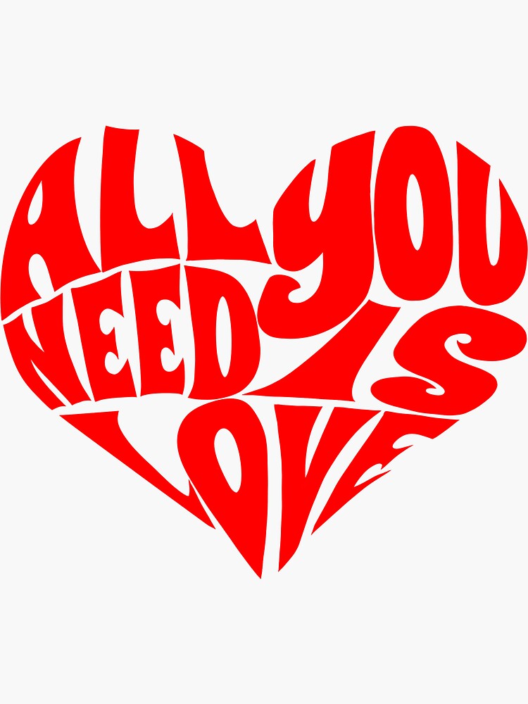 "All You Need Is Love The Beatles Quote Print, The Beatles, 70s 60s ...