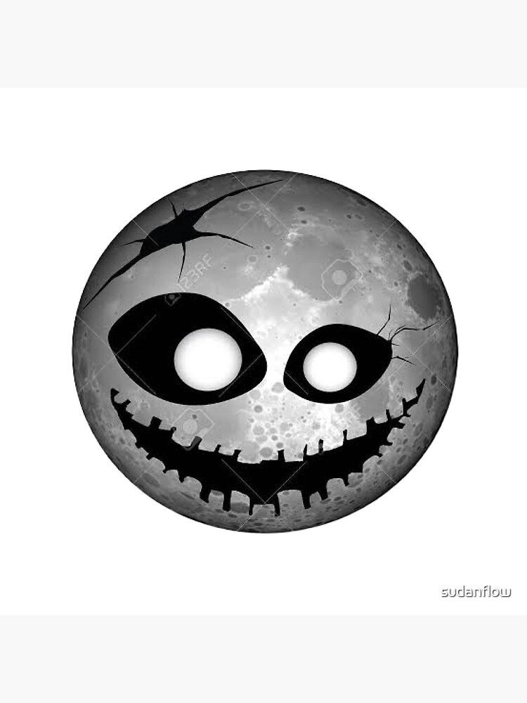 "scary moon " Sticker for Sale by sudanflow | Redbubble