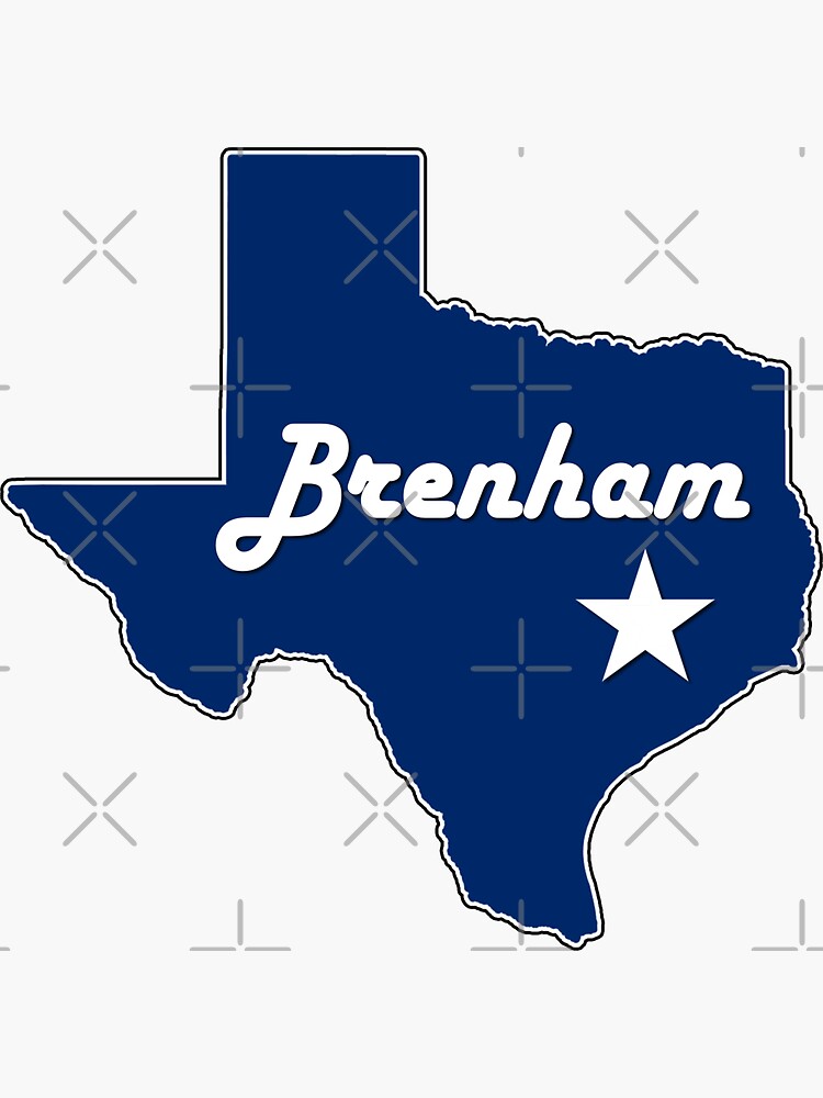 "Brenham Texas Navy Blue Lone Star State Map Texan" Sticker for Sale by ...