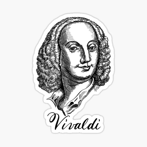 "Vivaldi composer portrait" Sticker for Sale by fortissimotees | Redbubble