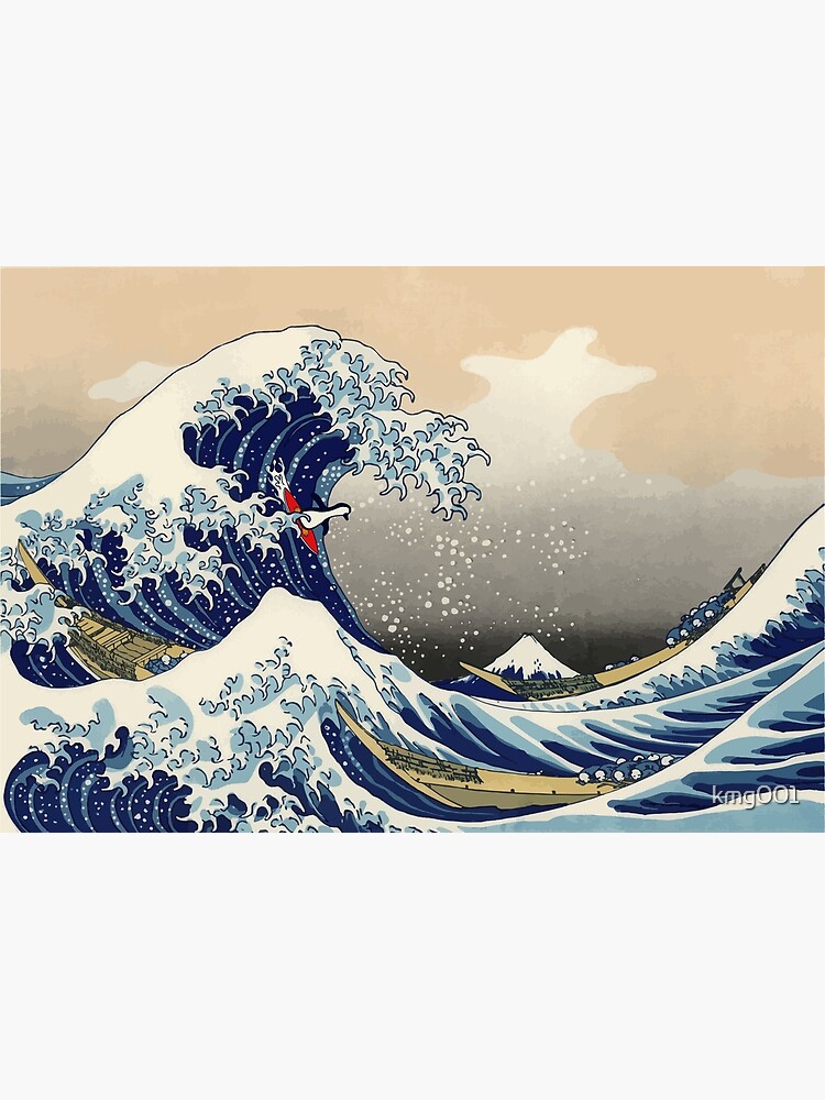 "Penguin Surfing the Great Wave" Poster for Sale by kmg001 | Redbubble