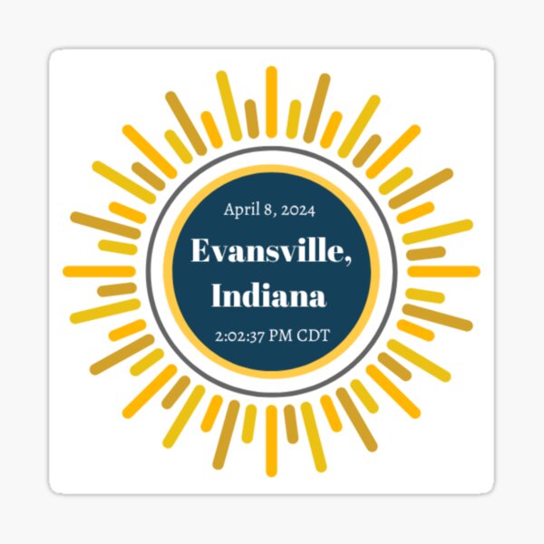 "Evansville, Indiana, Solar, Eclipse" Sticker for Sale by kellydoll ...