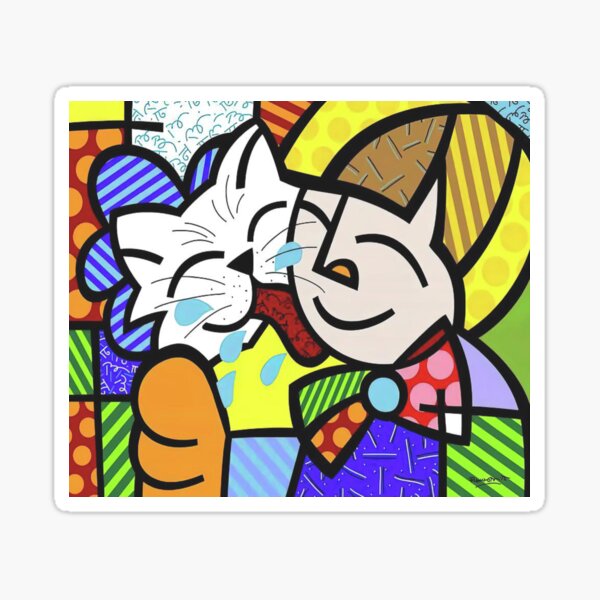 "Romero Britto Painting" Sticker for Sale by lamia3 | Redbubble