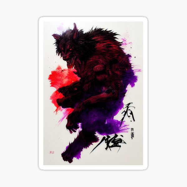 "Dark fantasy werewolf" Sticker for Sale by Shadow-Spectrum | Redbubble