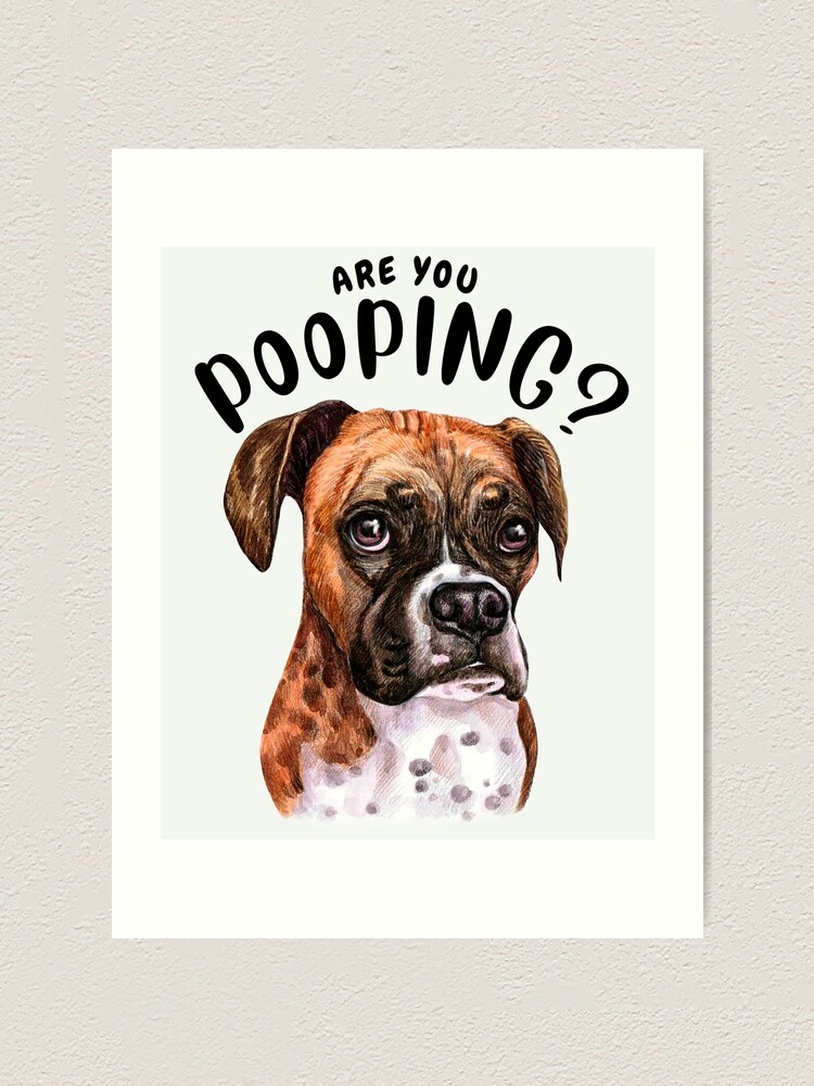 "Are You Pooping Bathroom Print | Boxer Dog | Boxer Watercolor Print ...