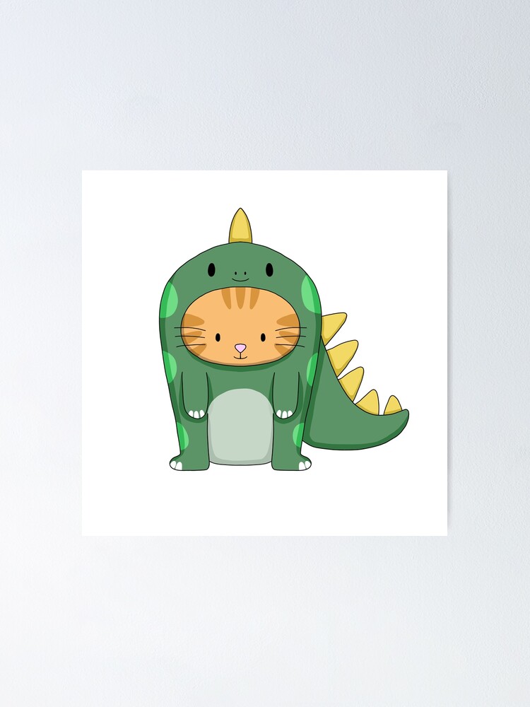 "Dino Cat" Poster for Sale by Adaptixstudio | Redbubble