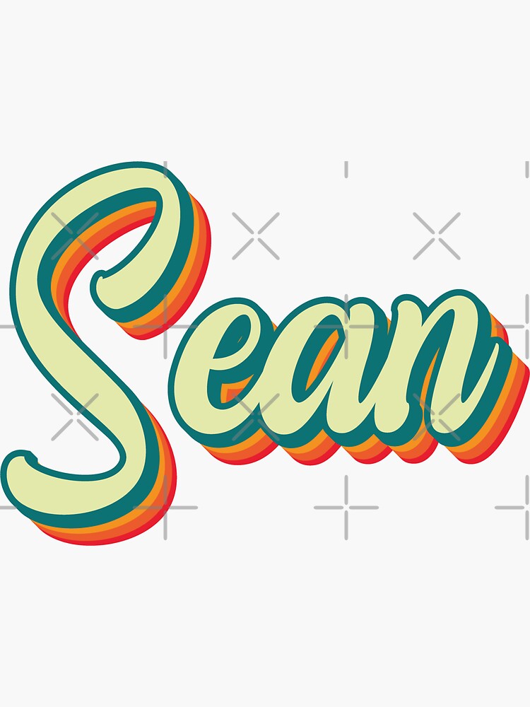 "Sean Name Label in retro color" Sticker for Sale by MasterCoShop ...