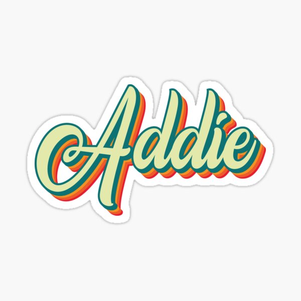 "Addie Name Label in retro color" Sticker for Sale by MasterCoShop ...
